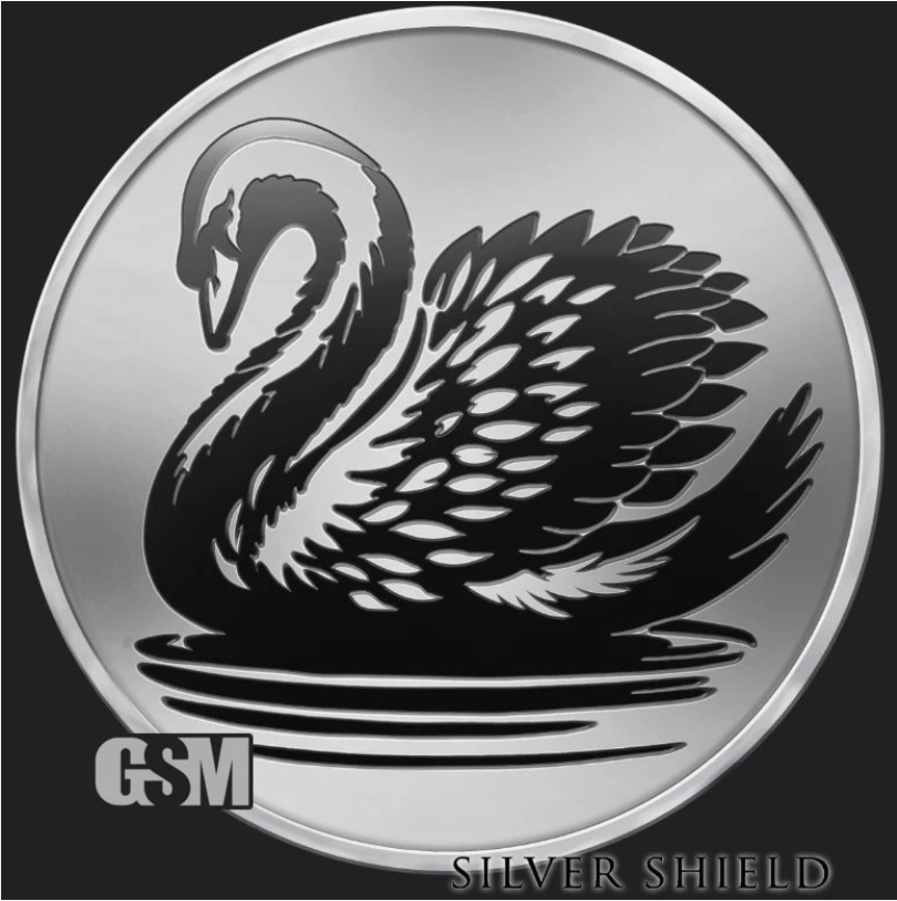 1oz Silver Shield Silver Proof 2025 BLACK SWAN – Yorkshire Bullion