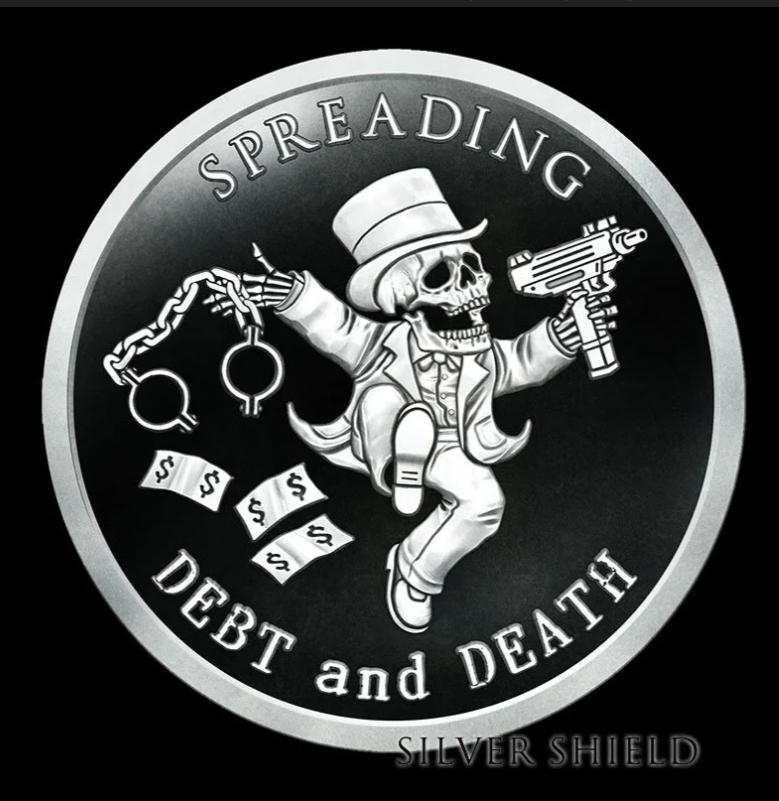 1oz Silver Shield Silver Proof 2023 SPREADING DEBT & DEATH – Yorkshire ...